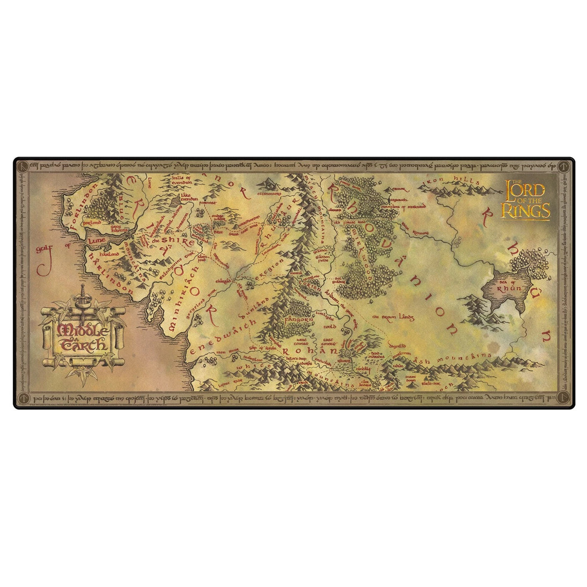 Lord of the Rings - Middle Earth Map - Gaming Mousepad- – Castle Comics UK